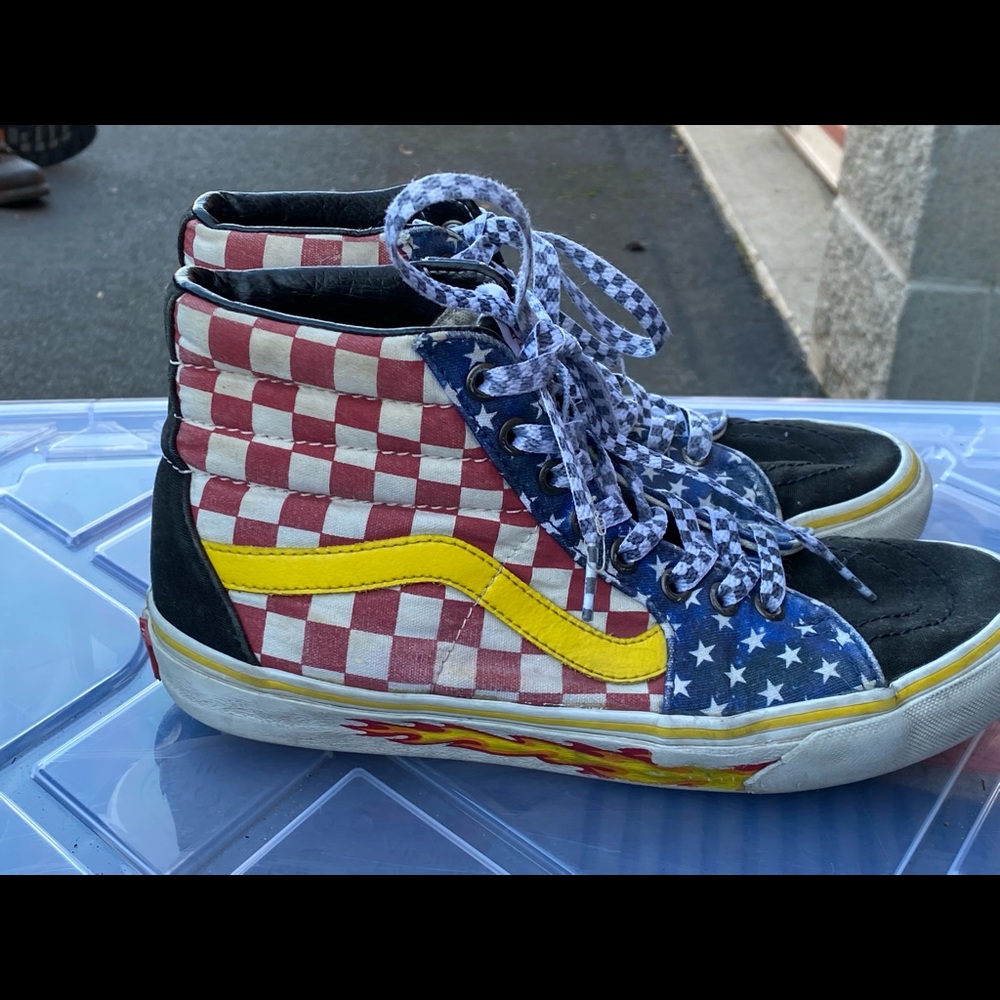 Vans Checker Flame Classic M: 6.5w: 8.0 Skateboard Sh… - Gem